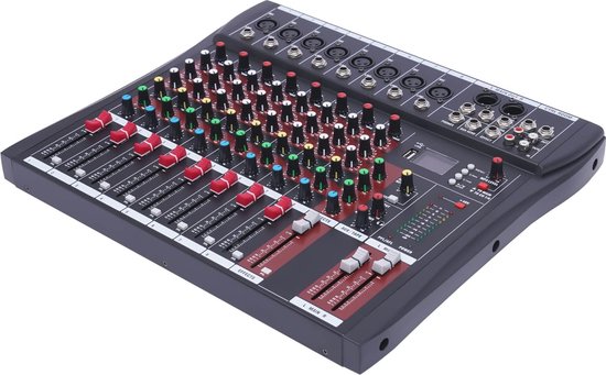 8-Kanaals Audio Mengpaneel met USB-interface en Fantoomvoeding | bol