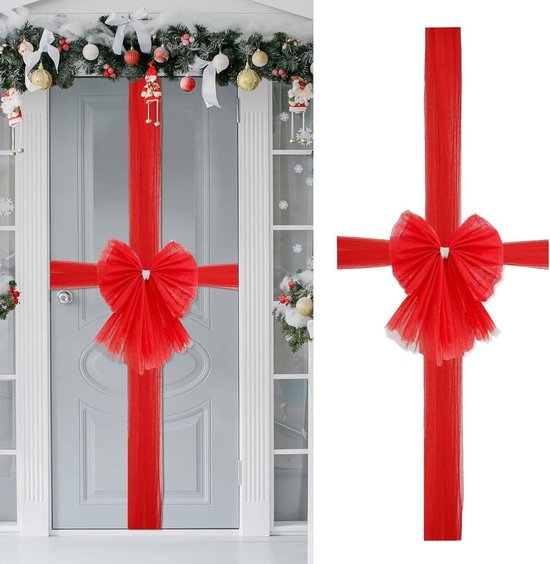 Kerststrikdecoratie - grote rode strik voor kerstfeest en ...