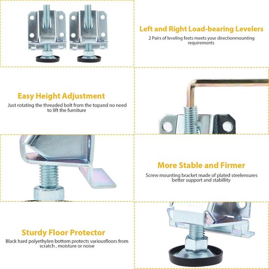 Heavy Duty Verstelbare Meubel Levelers - M10 Meubel Leveler Met Kast Leveling Voeten | bol