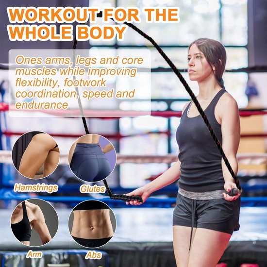 Volwassenen fitness springtouw met gewichten 13 kg - touwspringen ...