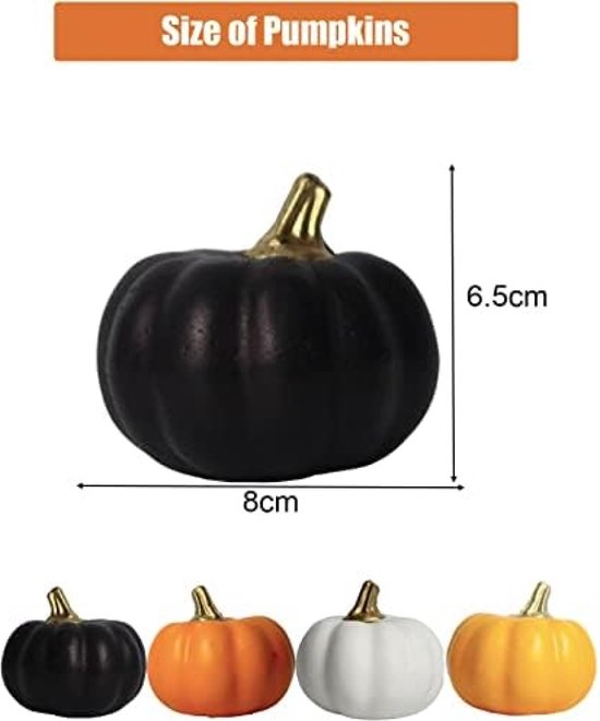 12 stuks Halloween pompoenen set voor herfstdecoratie | bol