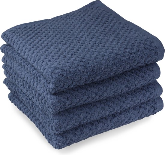 DoubleDry Handdoek Popcorn Weave - 70x140 - 4 stuks - OEKO-TEX Made in ...