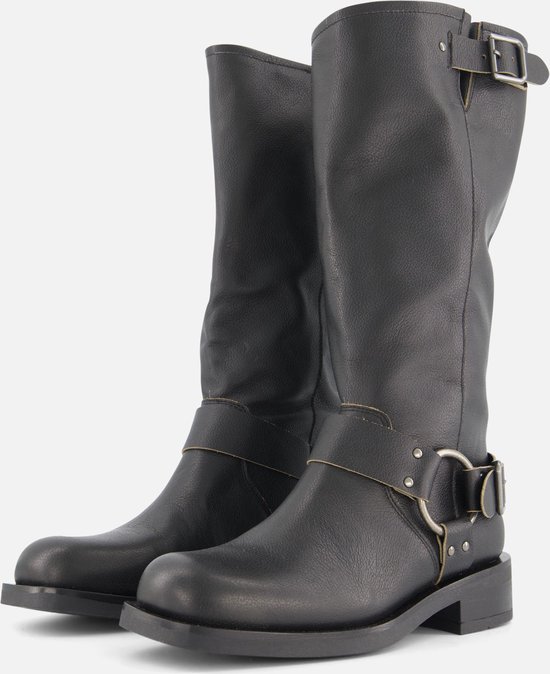 Ann Rocks Hoge Biker boots zwart Leer - Maat 41 | bol