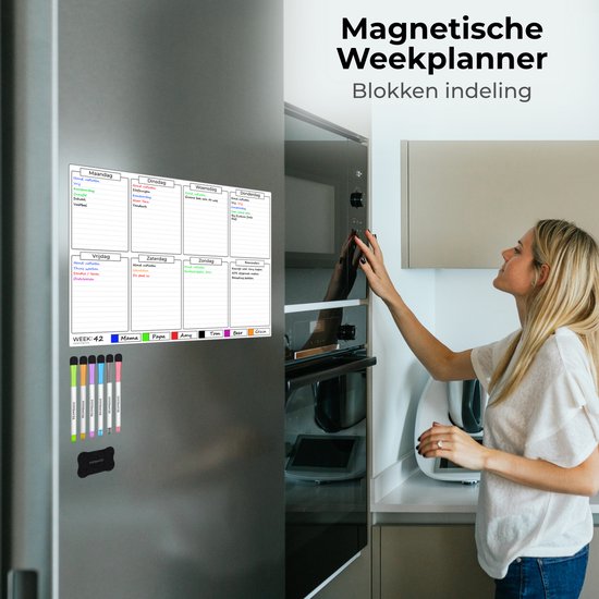 Systemyze Weekplanner Whiteboard – Magnetisch Planbord – Magnetische Maandplanner –... | bol