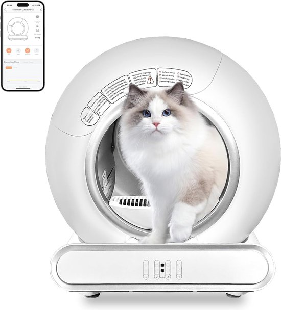 Zelfreinigende kattenbak met grote capaciteit en geurremmende functie ...