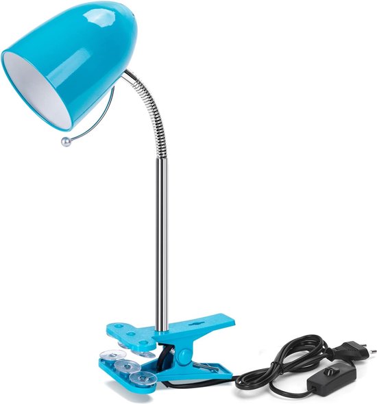 Tafellamp met Clip Retro Zilver,Desk Lamp Zonder Gloeilamp,Leeslamp ...