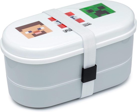 Minecraft Faces Stacked Bento Box lunchbox - voedselcontainers met ...