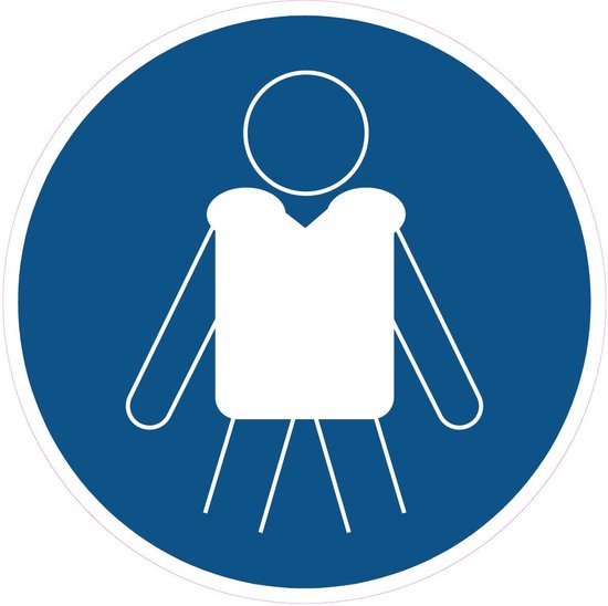 15 Stickers van 5 cm | Gebod Reddingvest verplicht | Pictogram sticker ...