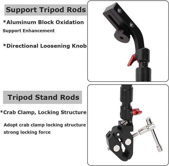 Verstelbare Slider Support Rods met Tripod Stability Arm | bol