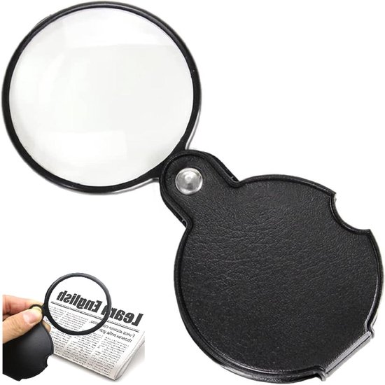 Handloep Vergrootglas 50 mm - Inklapbaar, 10x Vergroting voor Senioren ...