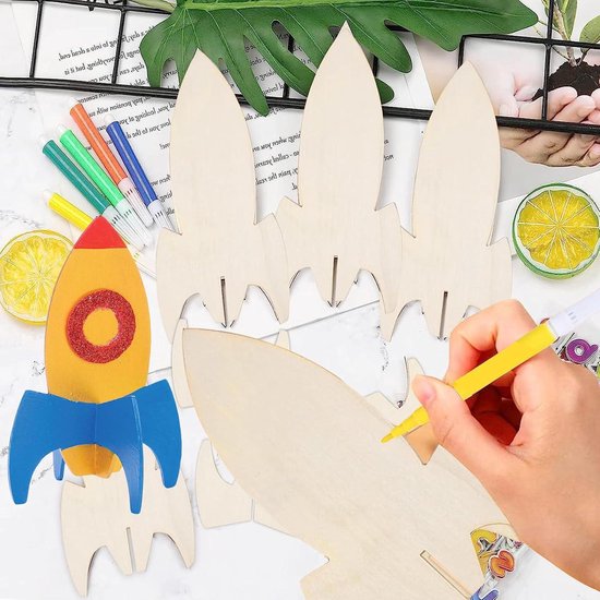 Rocket Houten Craft Kit - 12 Stuks voor DIY Outer Space ...