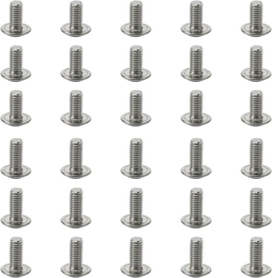 Pack of 30 M6 x 12 mm and M6 x 16 mm Lens Head Screws Hexagon Stainless ...