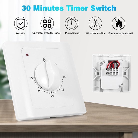 30 Minutes Mechanical Countdown Timer Socket Switch - Electric Digital ...