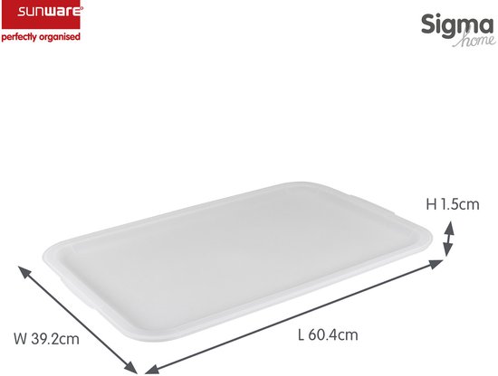 Sunware deksel voor Sigma Home opbergbakken 45L - 3x - kunststof - 39 x 60 x 1,5 cm - wit | bol