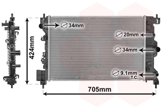 RADIATOR VOOR CHEVROLET AVEO 2011-2017 1300342 | bol