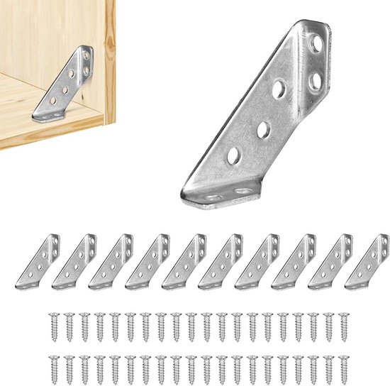 10st Roestvrij Staal Meubelhoekverbinders Schuine Hoekbeugel Multifunctionele... | bol