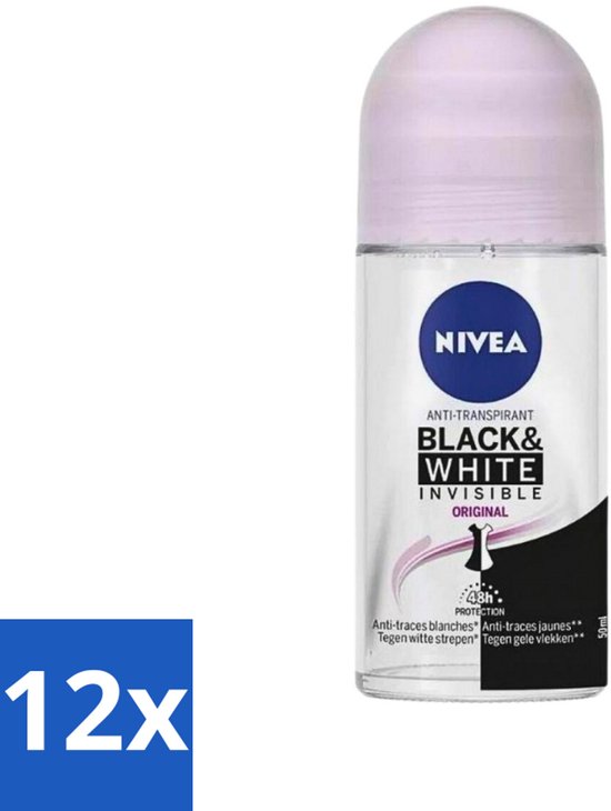 Nivea - Deodorant - Roller - Invisible for Black & White Clear - 50 ml ...