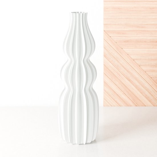 Fleuriek - Grote vaas Wit - H50 cm - Smalle vloervaas of decoratieve ...
