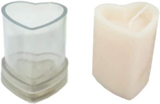3D Liefde Hart Kaars Mal Handgemaakte Kaars Mould Columnar Love Shape Plastic Kaars... | bol