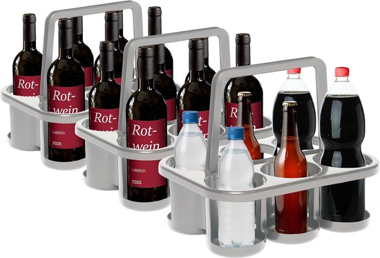 Novaliv 3x Flessendrager voor 18 Flessen - Stabiele Houding ...