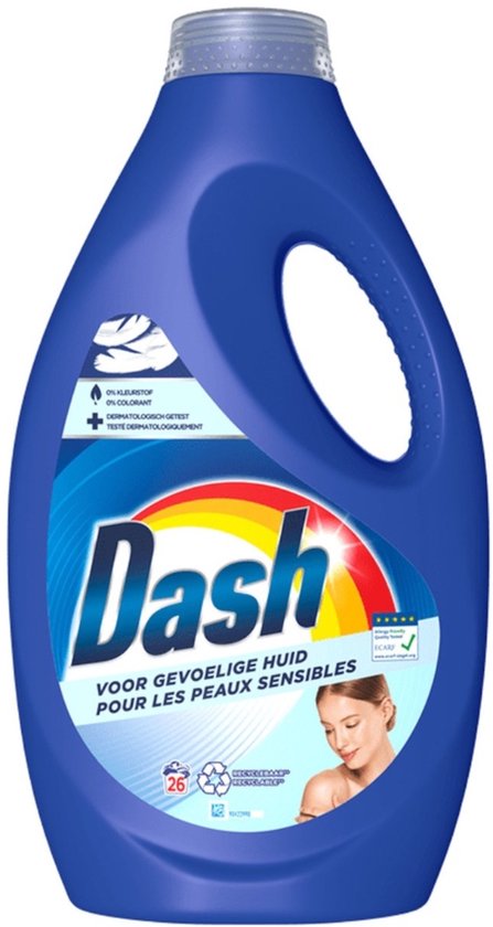 Dash Sensitive - Vloeibaar Wasmiddel - Voor Gevoelige Huid - Witte en ...