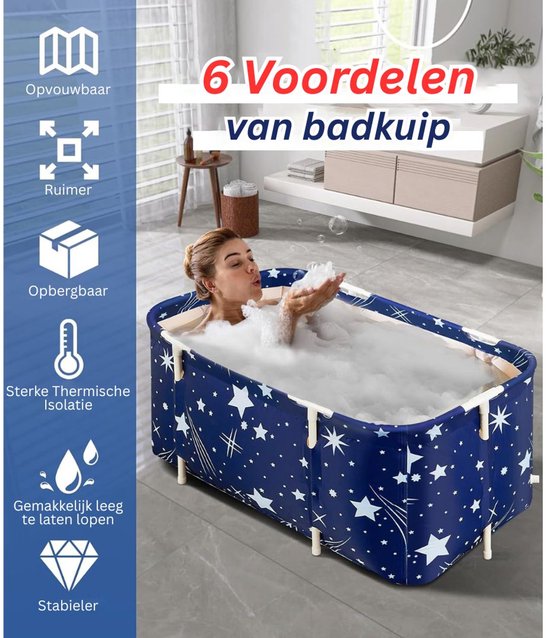 CRLYN® Zitbad Voor Volwassenen - Opvouwbaar Bad - Inklapbaar - Blauw | bol