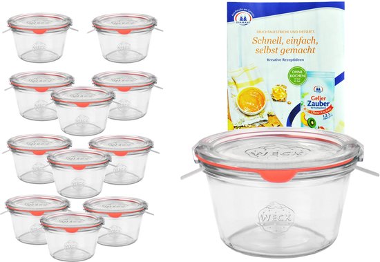 Set van 12 Weck potten van 370 ml met 12 glazen deksels, 12 ...