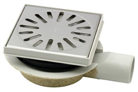 Aquaberg ABS kunststof put bezand met RVS rooster zijuitloop 50mm laag ...