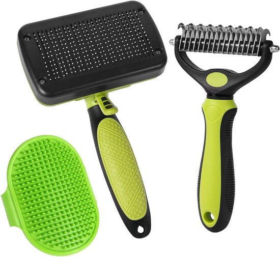 Set of 3 Pet Brushes for Cats and Dogs - Long Hair Stainless Steel ...