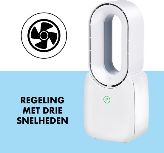 Lifetime Air ventilator - Bladeloos, stil, 3 snelheden, LED, USB-C, 5W ...
