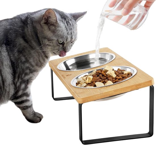 Feeding Station Raised Cat Feeder - Ergonomic Litter Boxes with ...