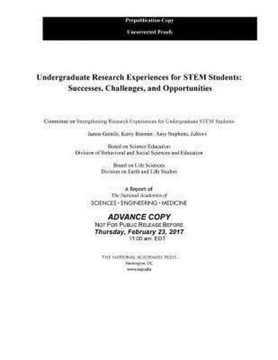 Undergraduate Research Experiences for STEM Students | 9780309452809 ...