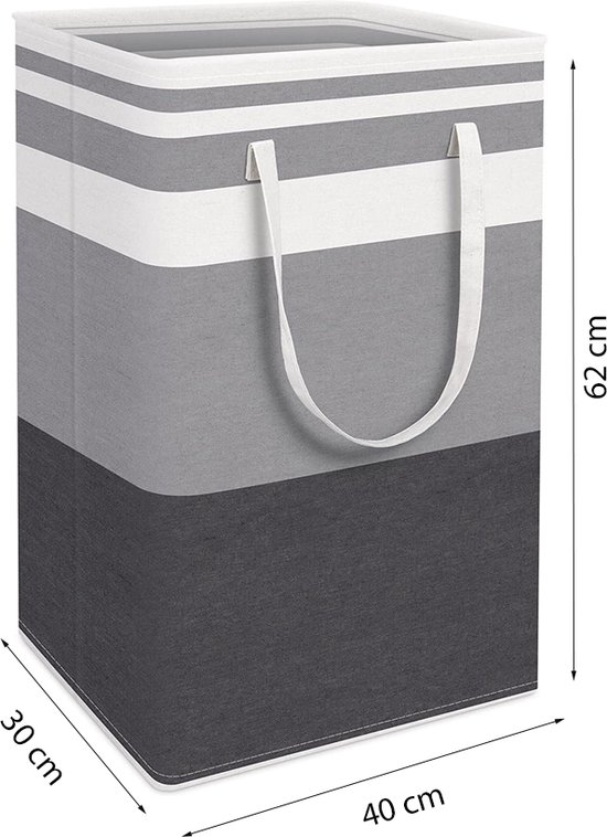 Wasmand met Handvatten - Grijs - 62x40x30 cm - Waszak Waterdicht ...