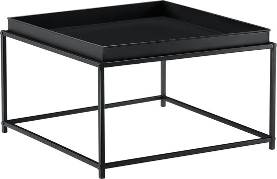 Salontafel Tallulah - Met Afneembaar Tafelblad - 36x59x59cm - Zwart ...