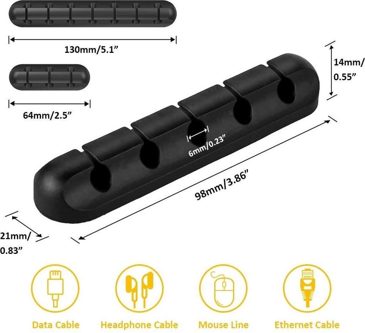 CHPN - Kabel-Organiser - Kabelclip - Kabels bij elkaar - Zwart ...