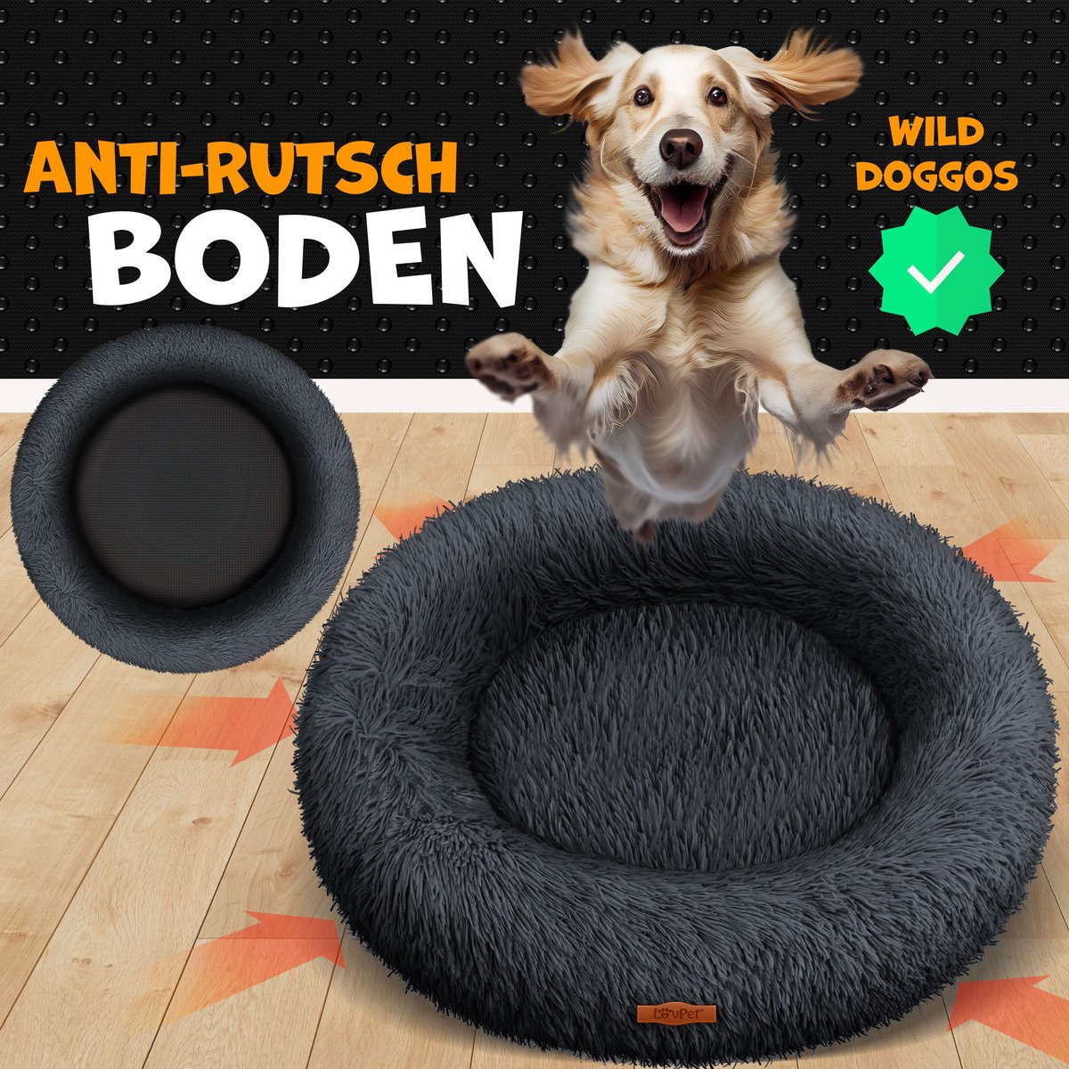 LOVPET® Hondenbed / Hondenmand / Hondenkussen Kattenbed Bagel ...