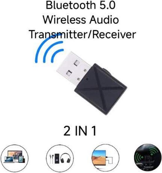 Ferfito 2 IN 1 Mini Bluetooth 5.0 Audio Receiver Transmitter - Draadloos Audio Zender... | bol