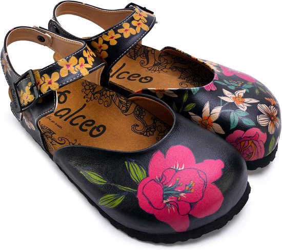 GOBY Clogs met Pink Lilly's Design – Handgemaakt – Hoge Kwaliteit ...
