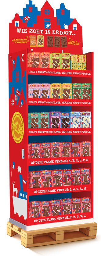 Tony's Chocolonely Sinterklaas Chocolade Letter display op pallet – 349 ...