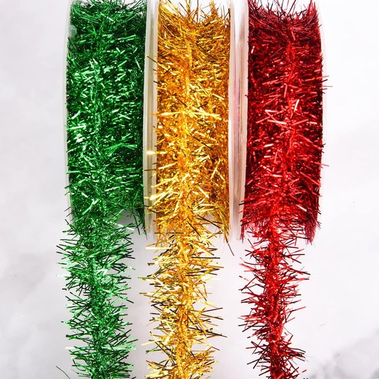 3 Pack Kerst Mini Katergoud Garland Rood Groen Goud Kerstboom Metallic ...