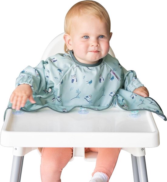 Opvangslabbetje voor baby met korte mouw. Slabbetje bevestigt zich aan ...