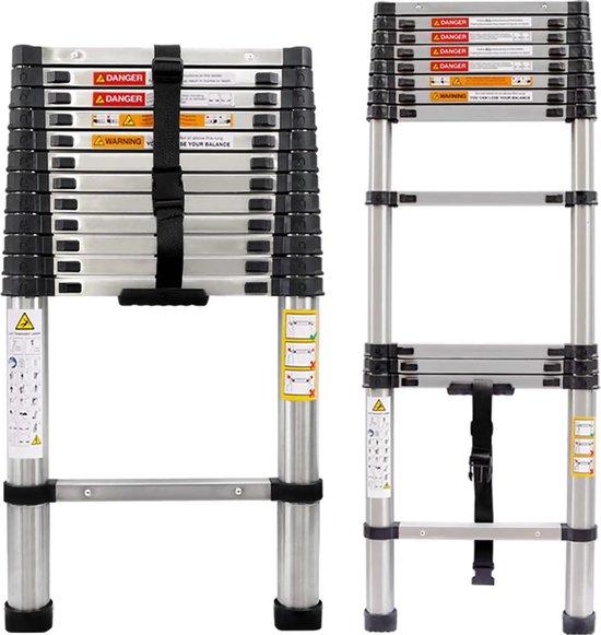 Ladder télescopique - Ladder extensible - Ladder pliante - Inox | bol