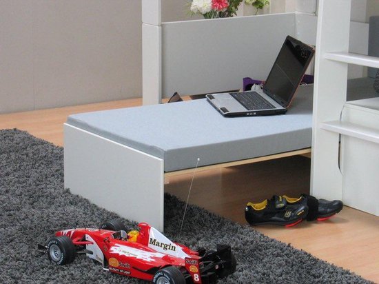 Oliver Kids - Hoogslaper met bank - 90x200 cm - Wit | bol