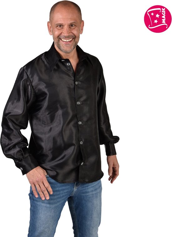 Magic By Freddy's - Glitter & Glamour Kostuum - Overhemd Satijn Zwart ...