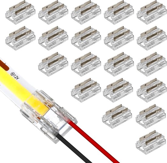 LED strip hoekconnector - 2-polig - geschikt voor 8 mm breedte COB/SMD ...