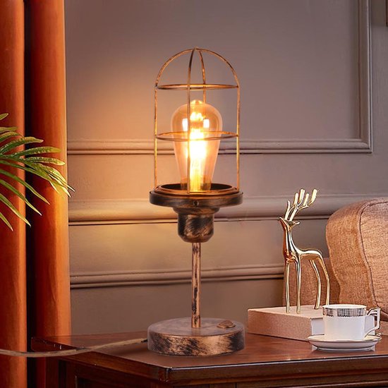 Retro tafellamp E27 industriële verlichting vintage bedlampje met ...