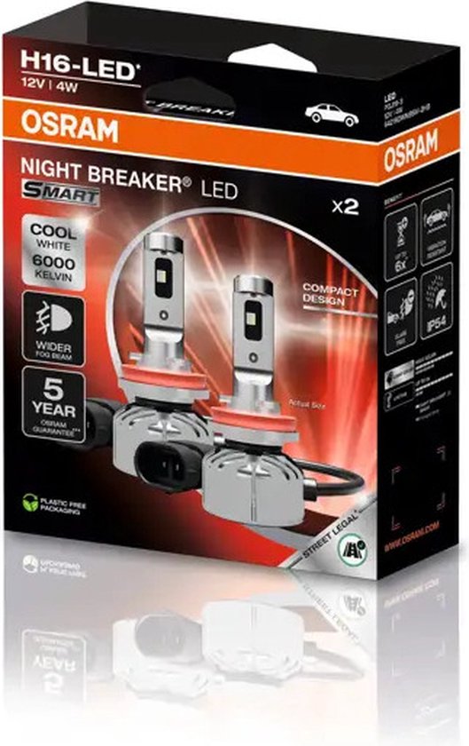 Osram Night Breaker LED Smart H16 64219DWNBSM-2HB set | bol