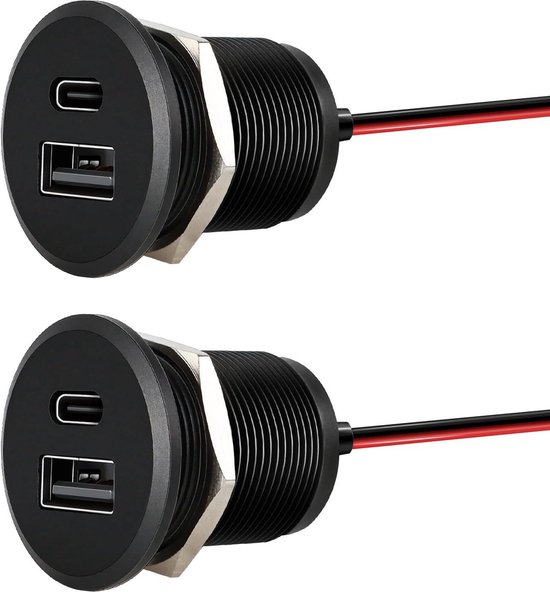 Usb Autolader 12v Usb Oplader Camper Aluminium Inbouw 4 8a Dubbele Usb