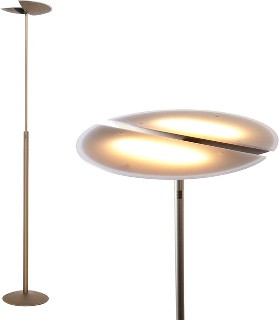 Moderne dimbare uplighter Sapporo led | 2 lichts | brons | glas ...