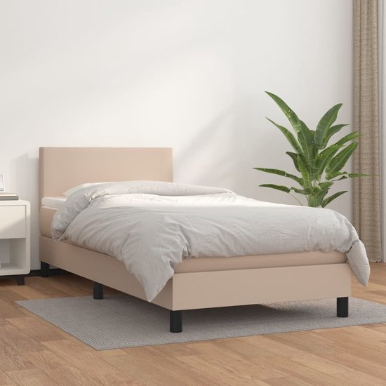 vidaXL Boxspring Kunstleer Cappuccino 90x200 cm Boxspringbed ...